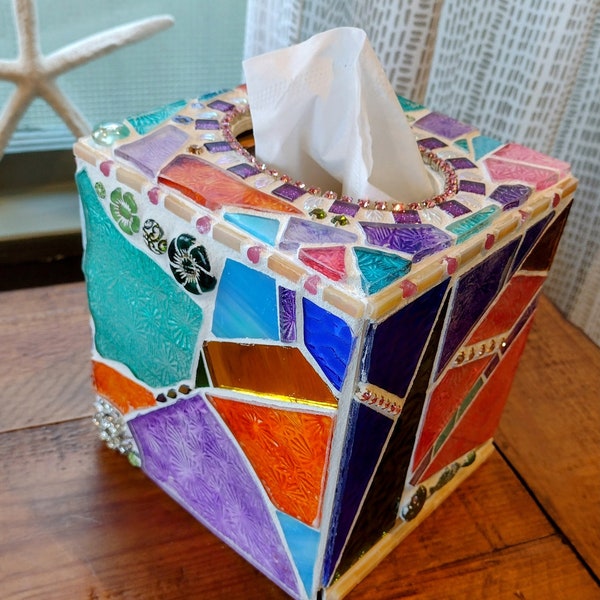 Stained Glass Tissue Box - Etsy