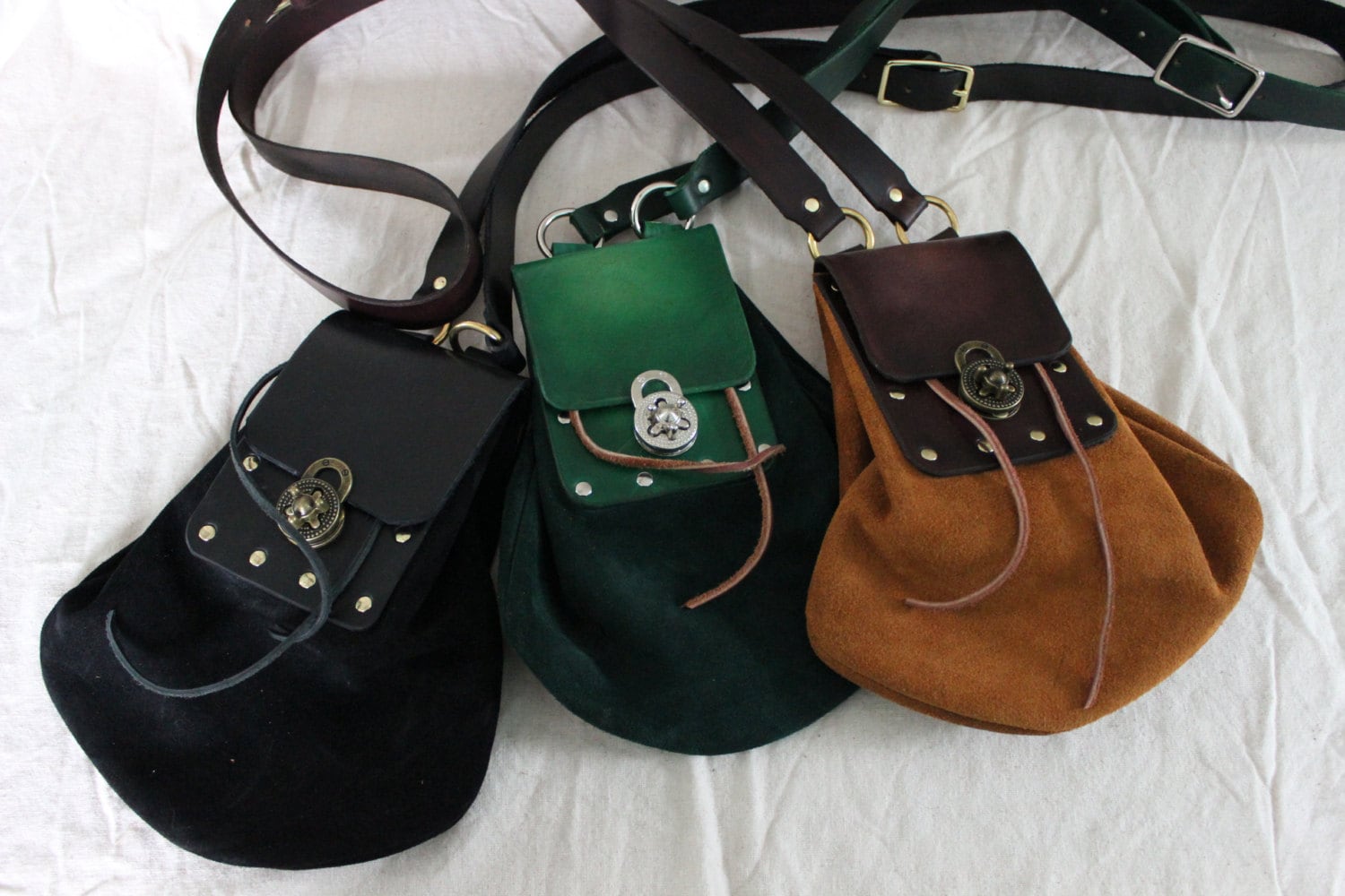 Suede Leather Shoulder Strap Pouch | Etsy