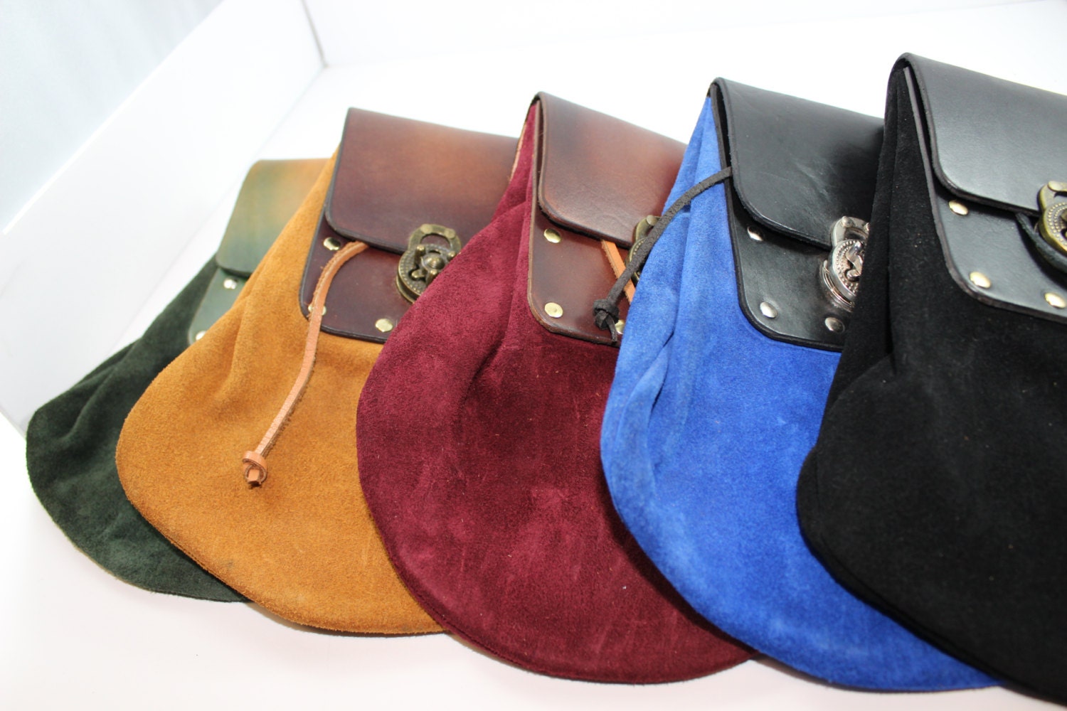 Suede Leather Shoulder Strap Pouch | Etsy