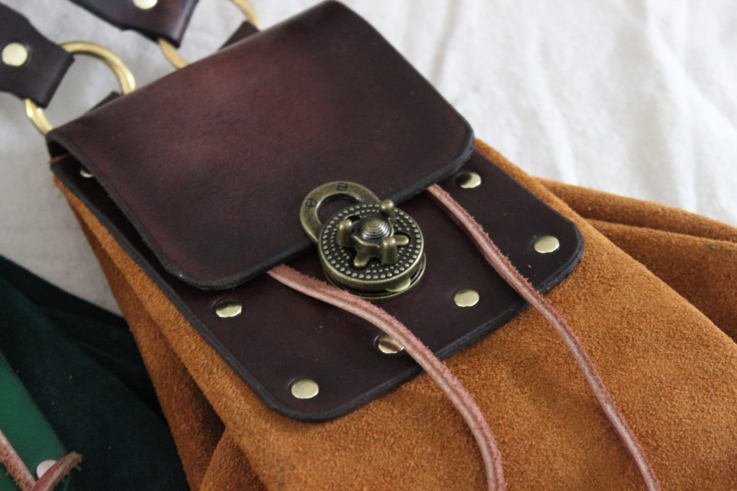 Suede Leather Shoulder Strap Pouch | Etsy