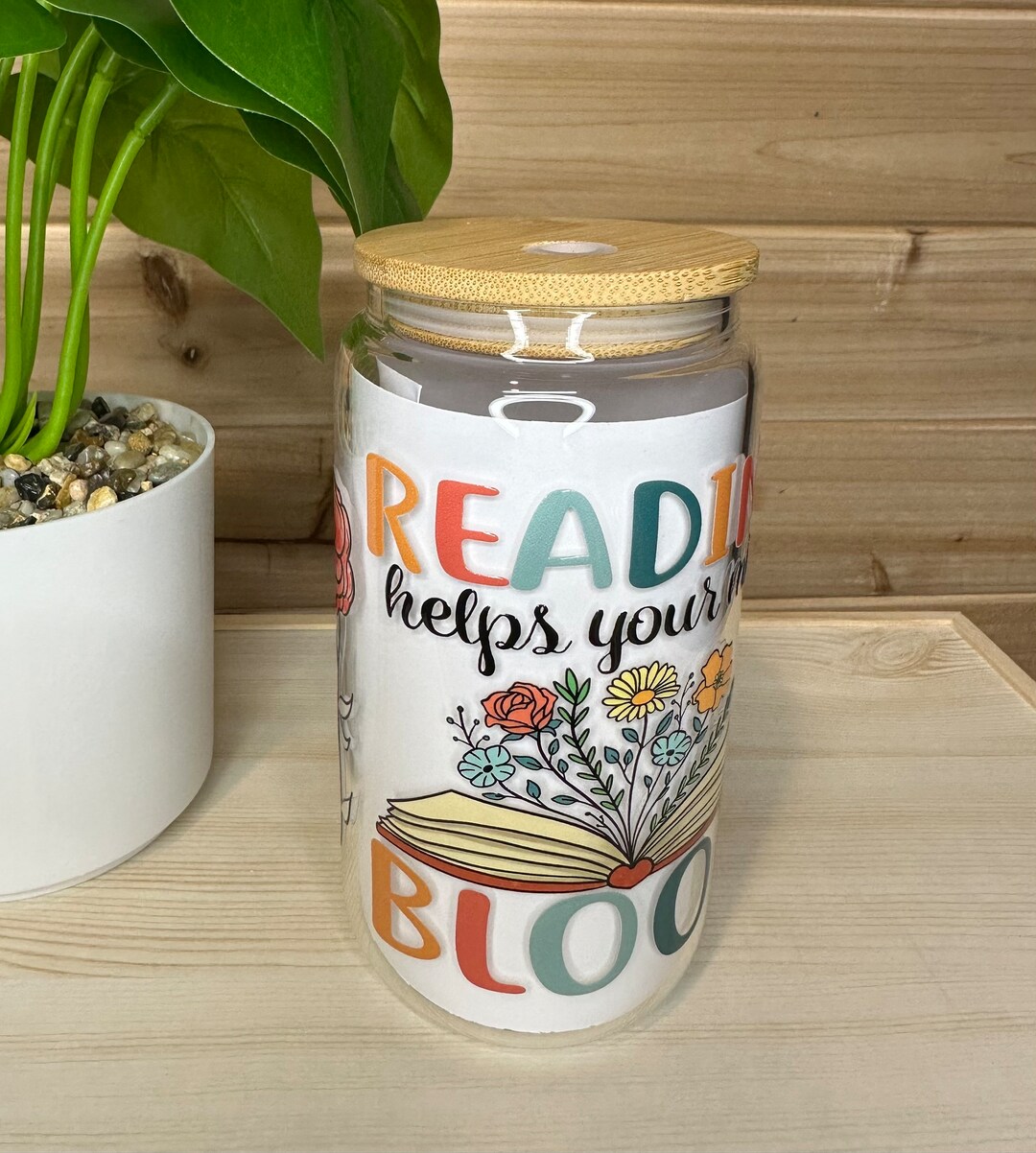 Reading Helps Your Mind Bloom Libbey Glass Cup - Etsy