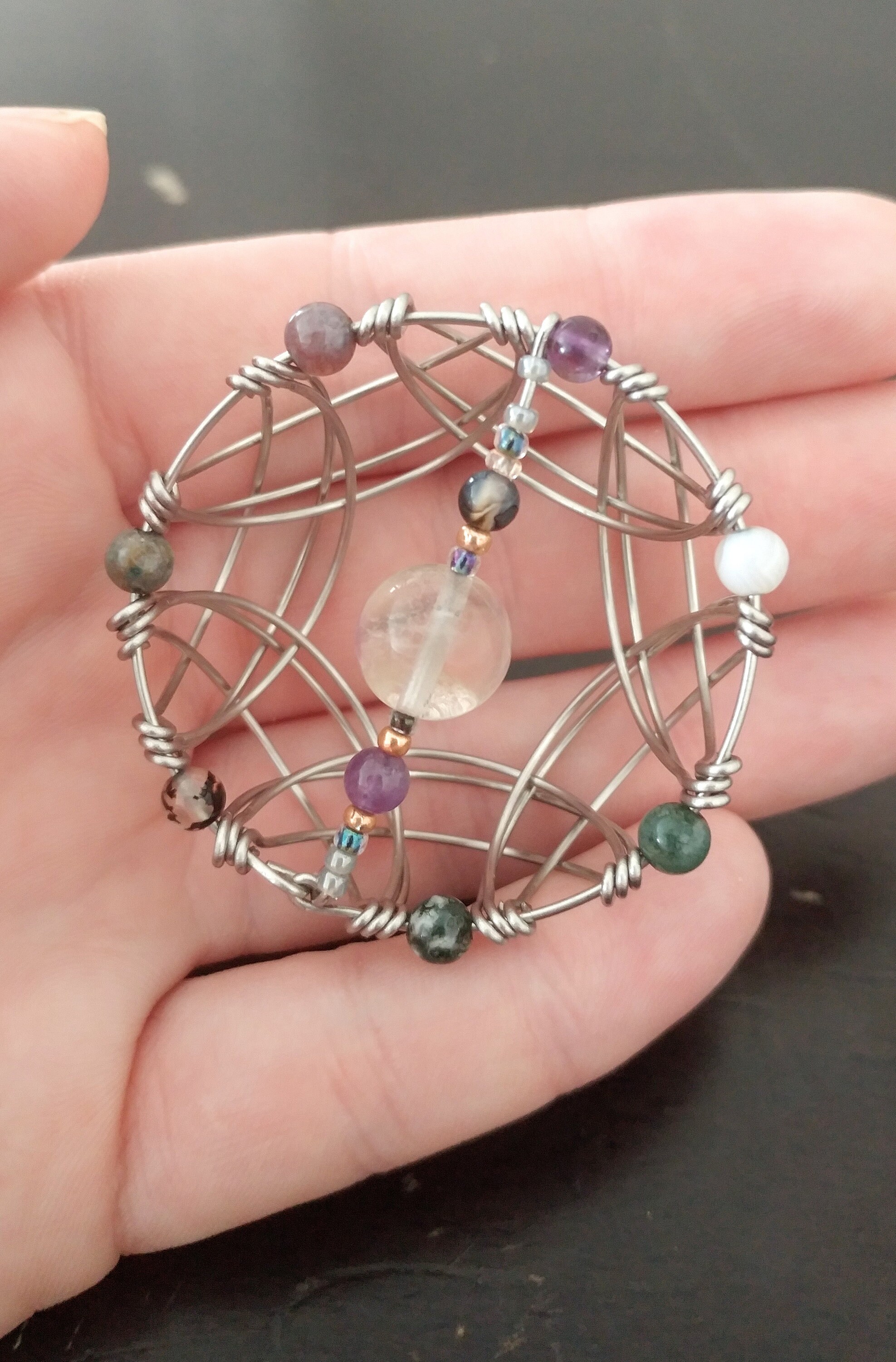 Sacred Geometry MAGIC FLOWER MANDALA Kinetic Desk Art Anxiety Relief ...