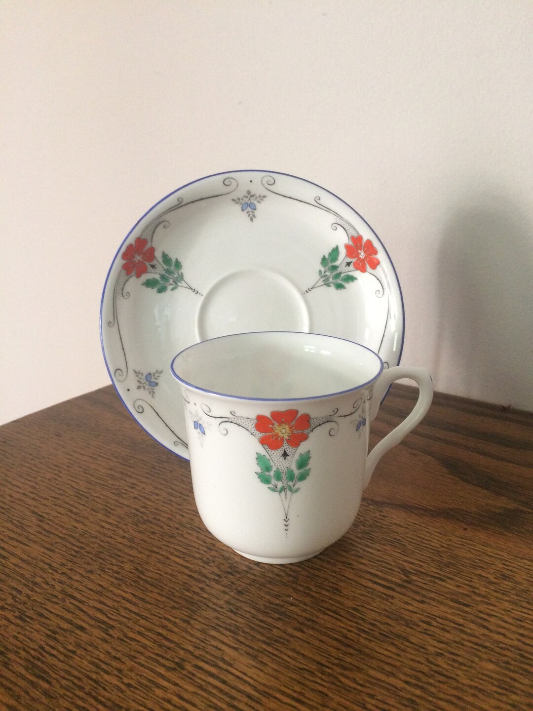 Shelley Poppy Tea Cup and Saucer C1930 - Etsy