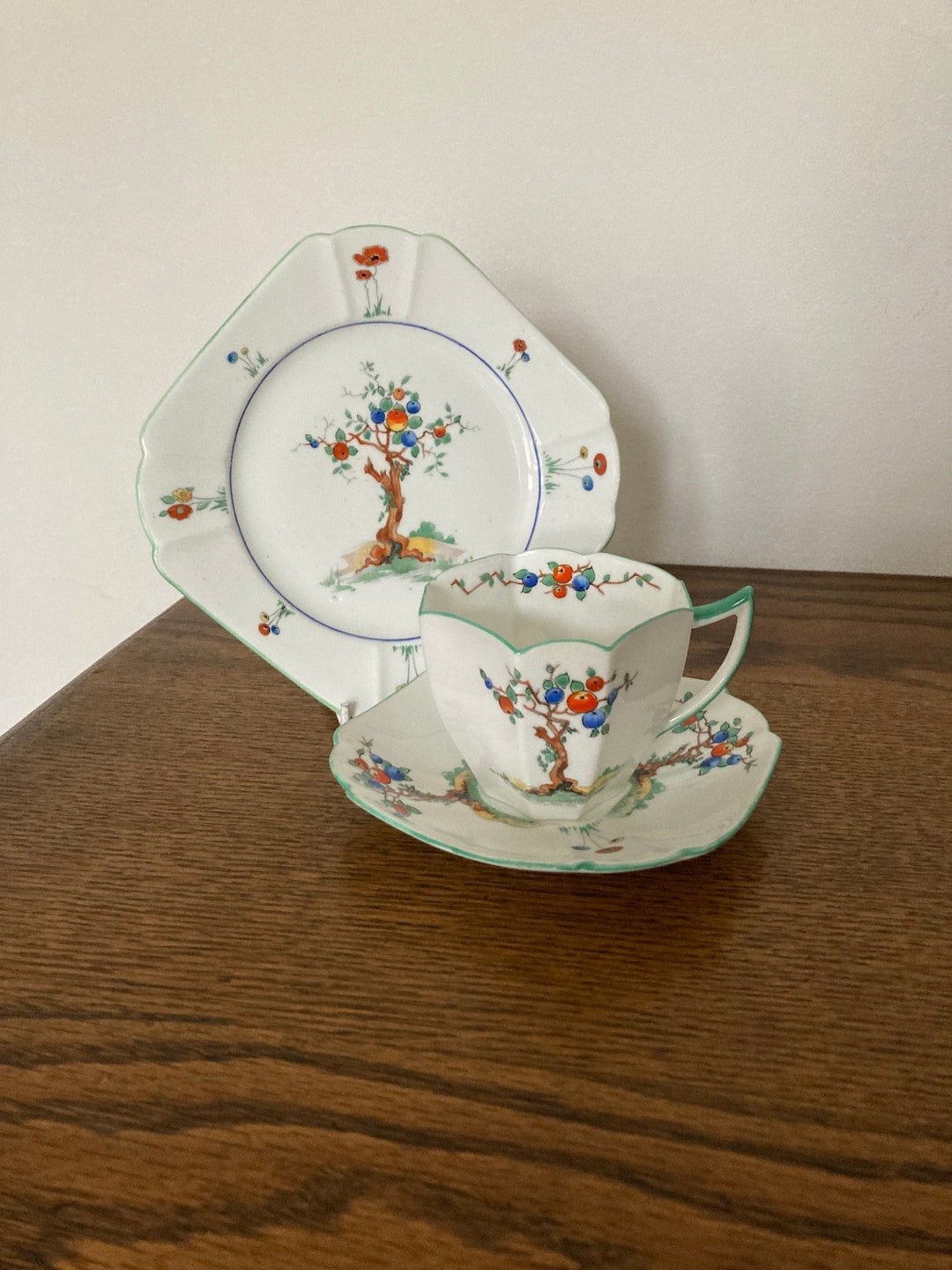Shelley Queen Anne Crabtree Tea Trio C1928 - Etsy
