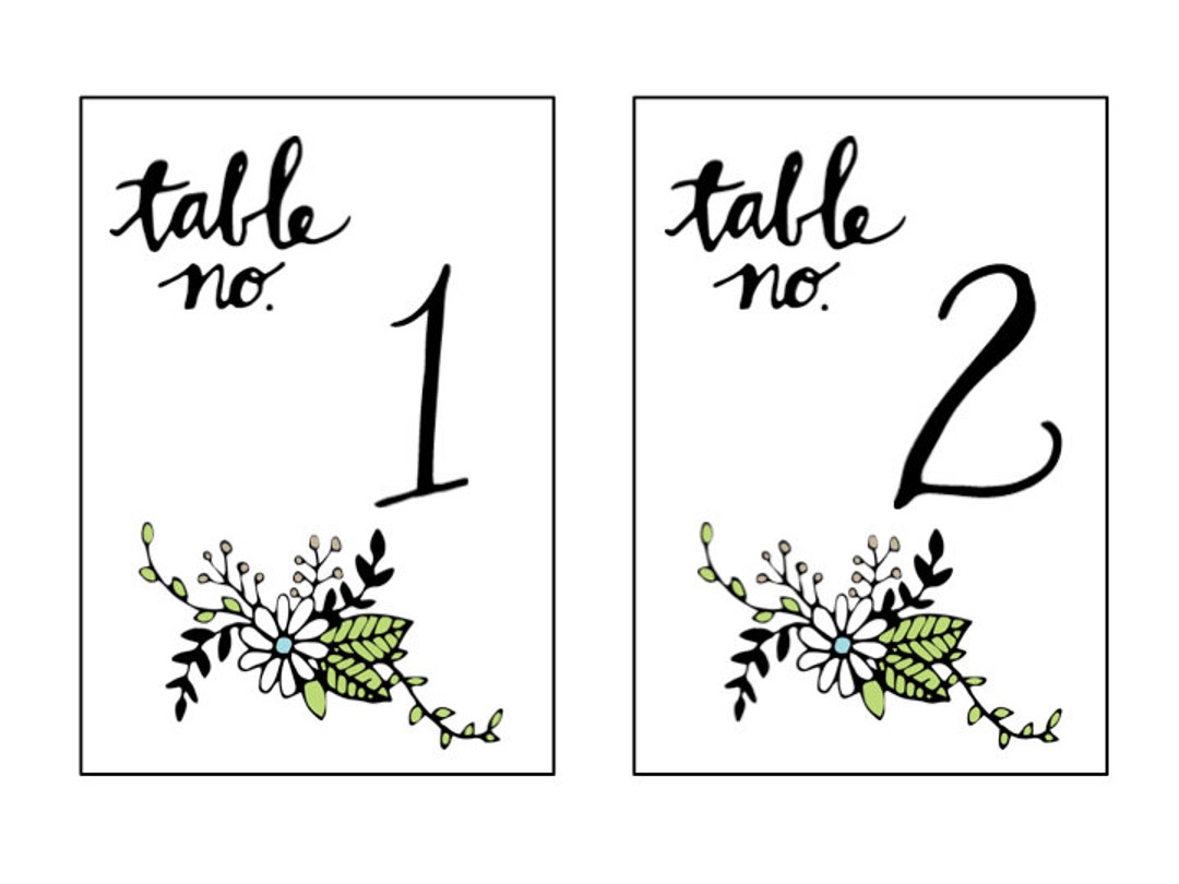 PRINTABLE/DIY Wedding or Party Table Numbers - 4x6" Printable to Frame ...
