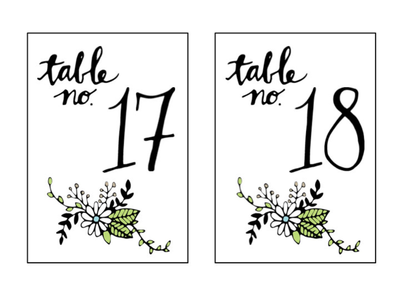 PRINTABLE/DIY Wedding or Party Table Numbers - 4x6" Printable to Frame ...