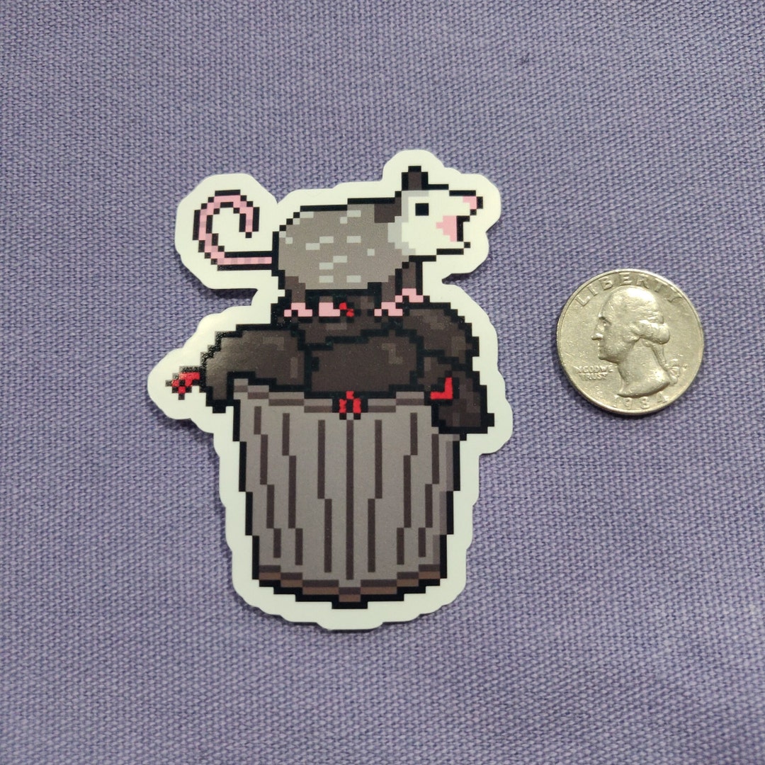 Pixel Trash Opossum Sticker - Etsy