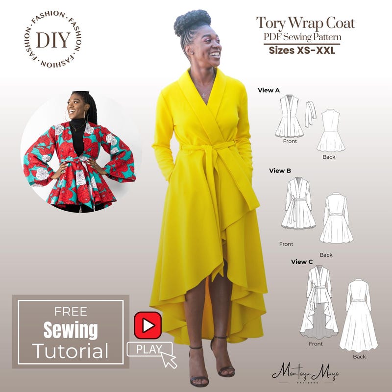 Wrap Coat Pattern - Etsy