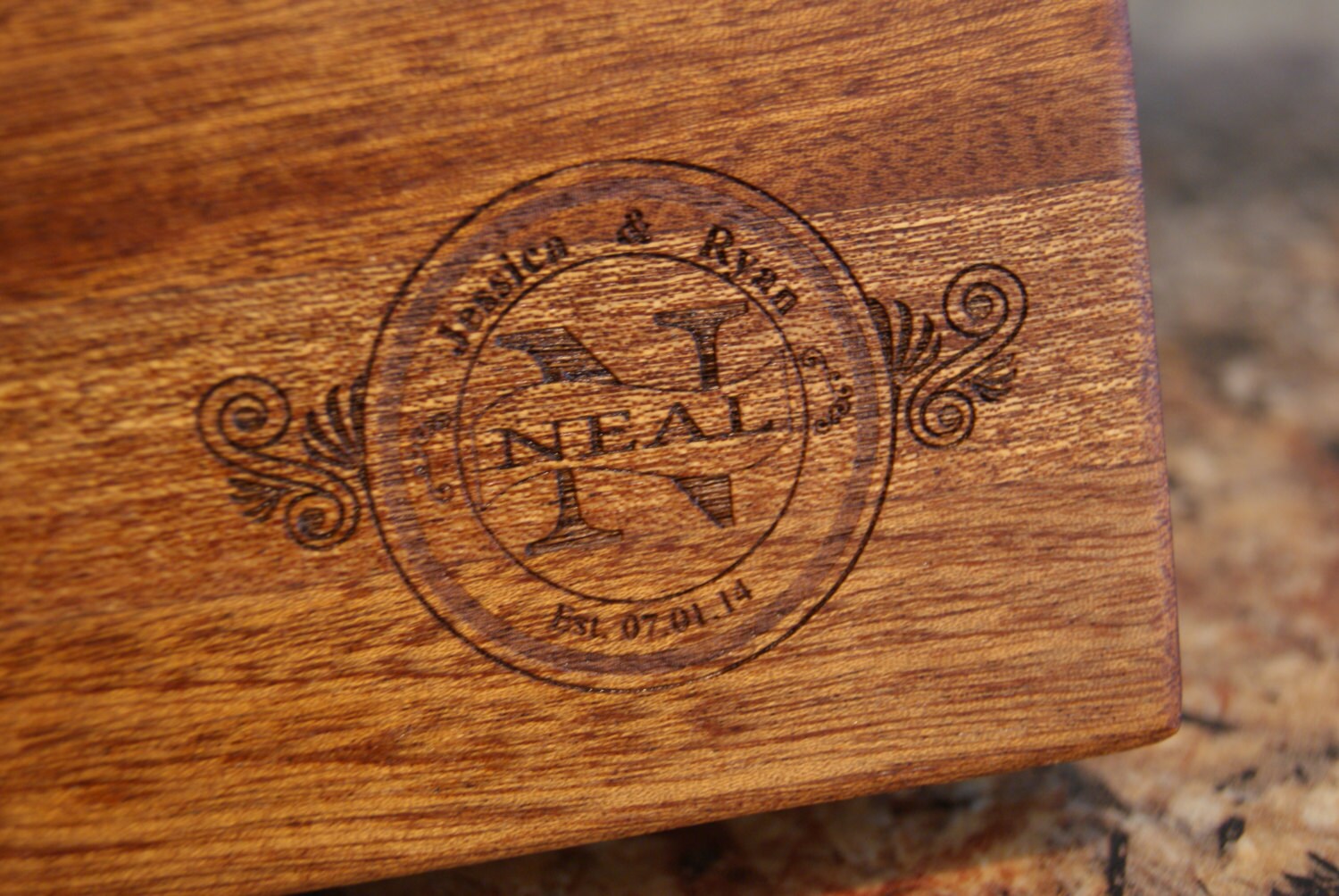 Personalized Butcher Block Engraved Cutting Board Mahogany W/ - Etsy