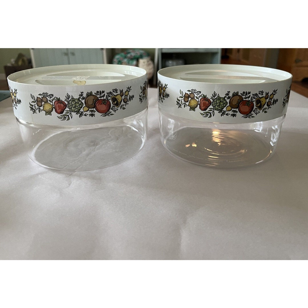 Vintage Pyrex Spice of Life Glass Canisters With Lids Store N See Set ...