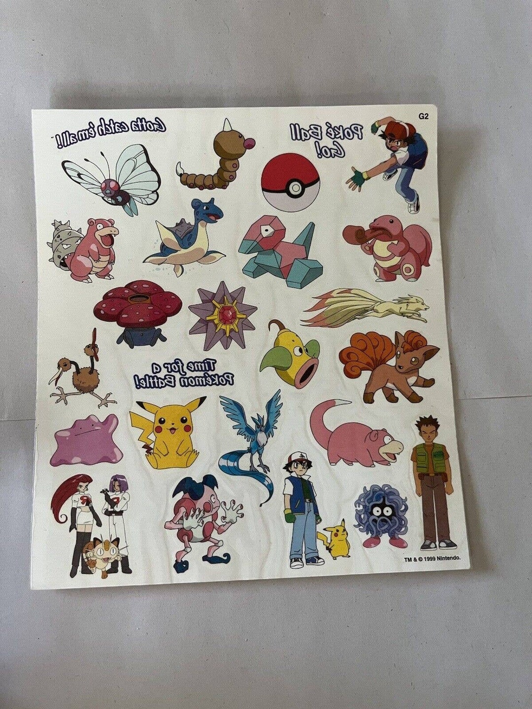 Vintage Pokemon Rose Art Temporary Tattoos Nintendo Licensed - Etsy