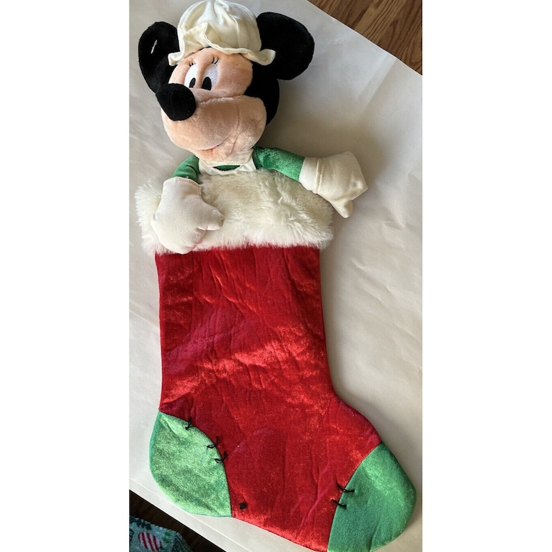Vintage Disney Minnie Mouse Head 3D Christmas Red Stocking - Etsy