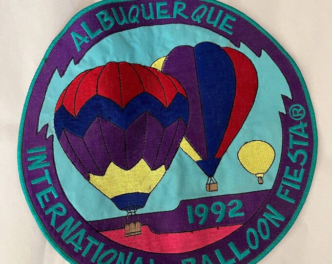 Vintage 1992 Albuquerque International Balloon Fiesta Patch 8.5" Round ...