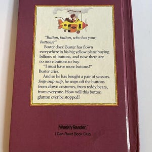 Vintage an I Can Read Buster Loves Buttons! Children's Hardcover Book ...