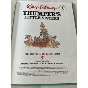 Vintage Walt Disney Beginning Reader Thumper’s Little Sisters Book ...