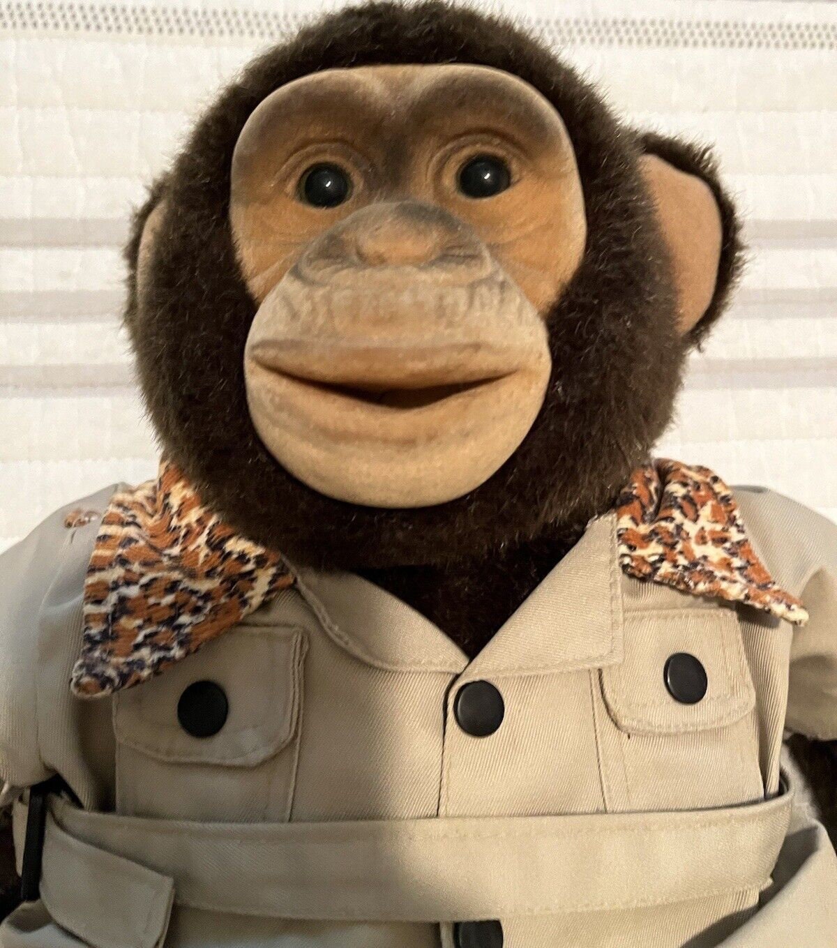 Vintage Hosung Safari Chimpanzee Hand Puppet Sitting Plush Stuffed ...