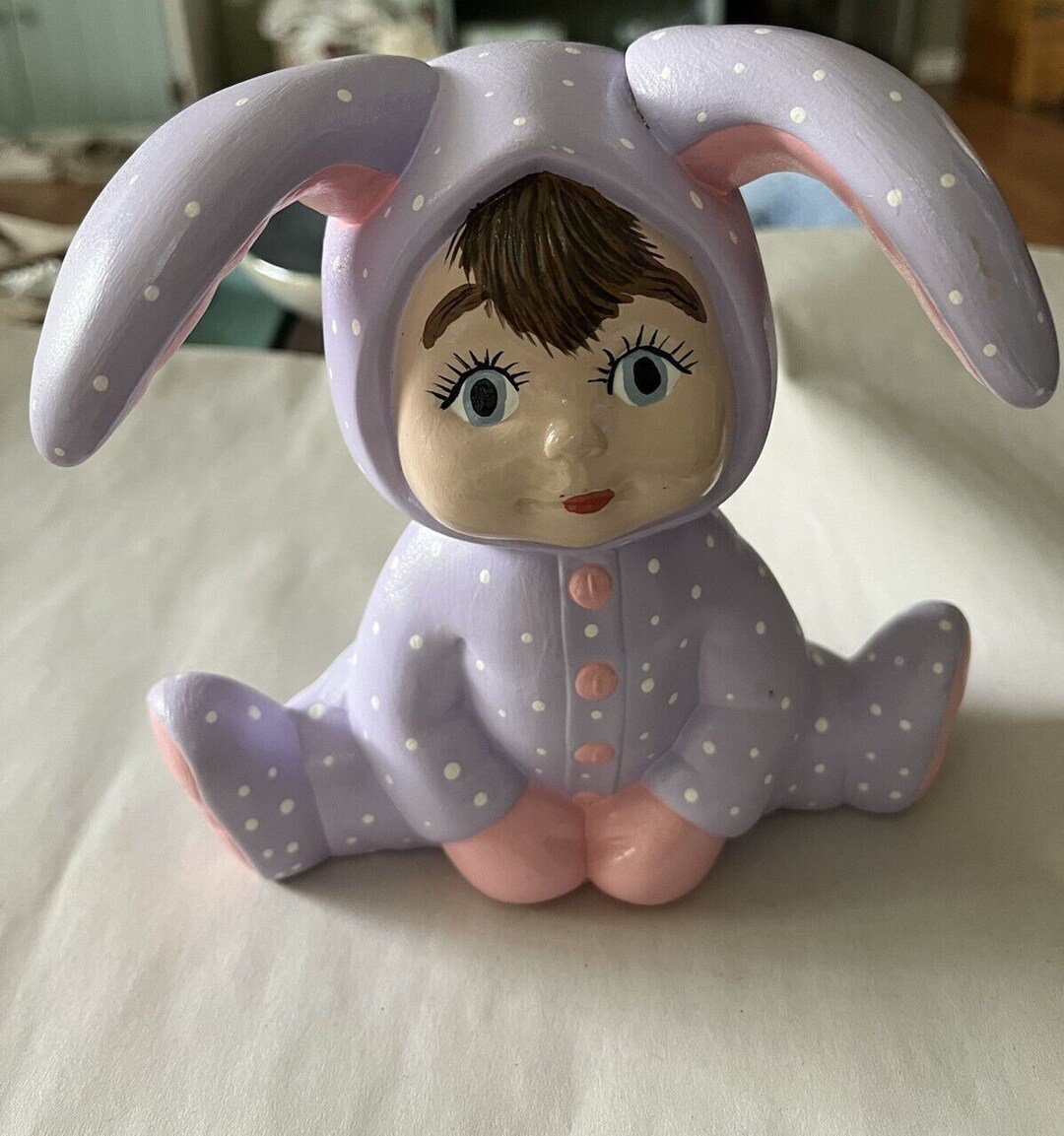 Vintage Ceramic Little Girl in Easter Bunny Costume Figurine 5.5" Tall ...