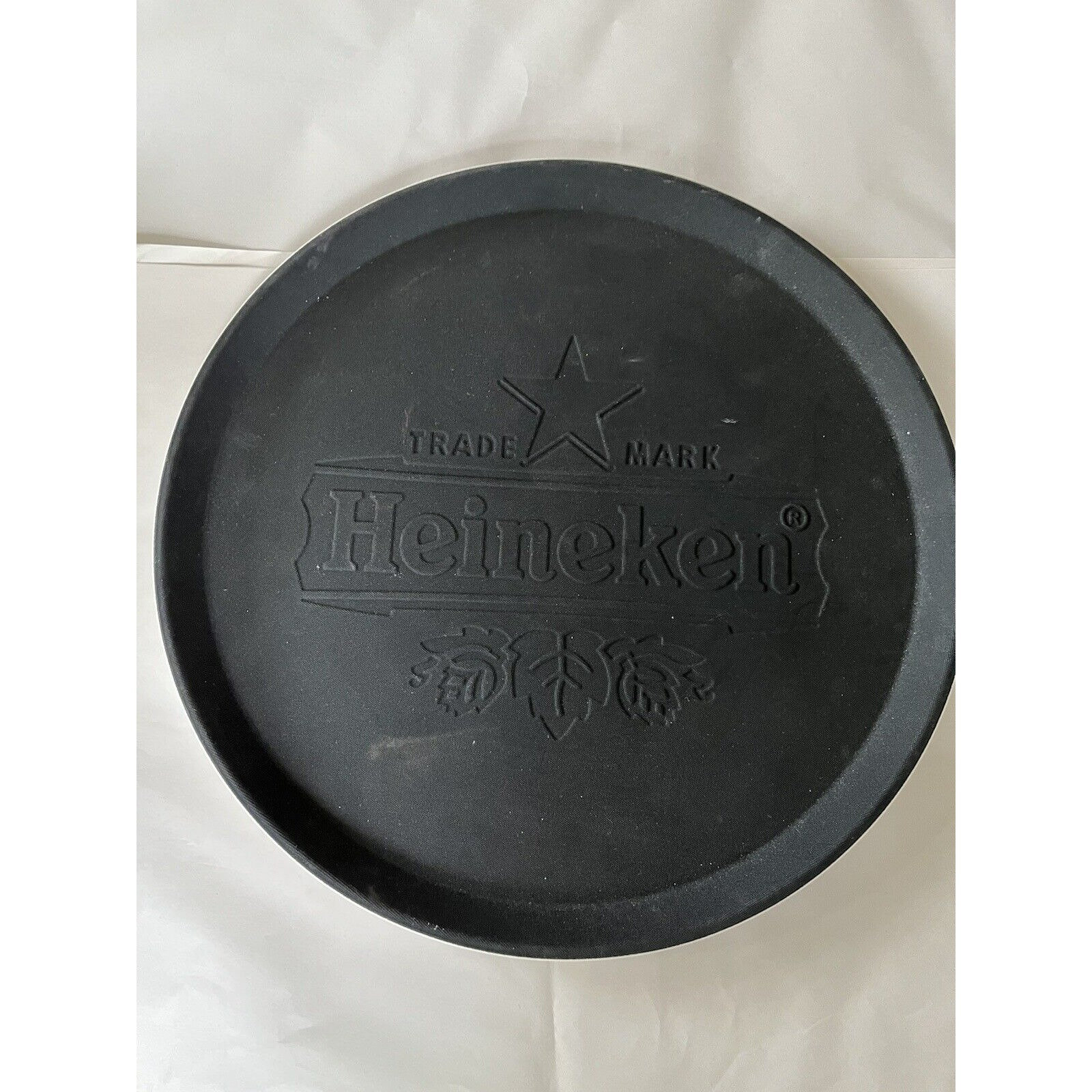 Heineken 16 Round Beer Bar Serving Tray Black Rubberized - Etsy
