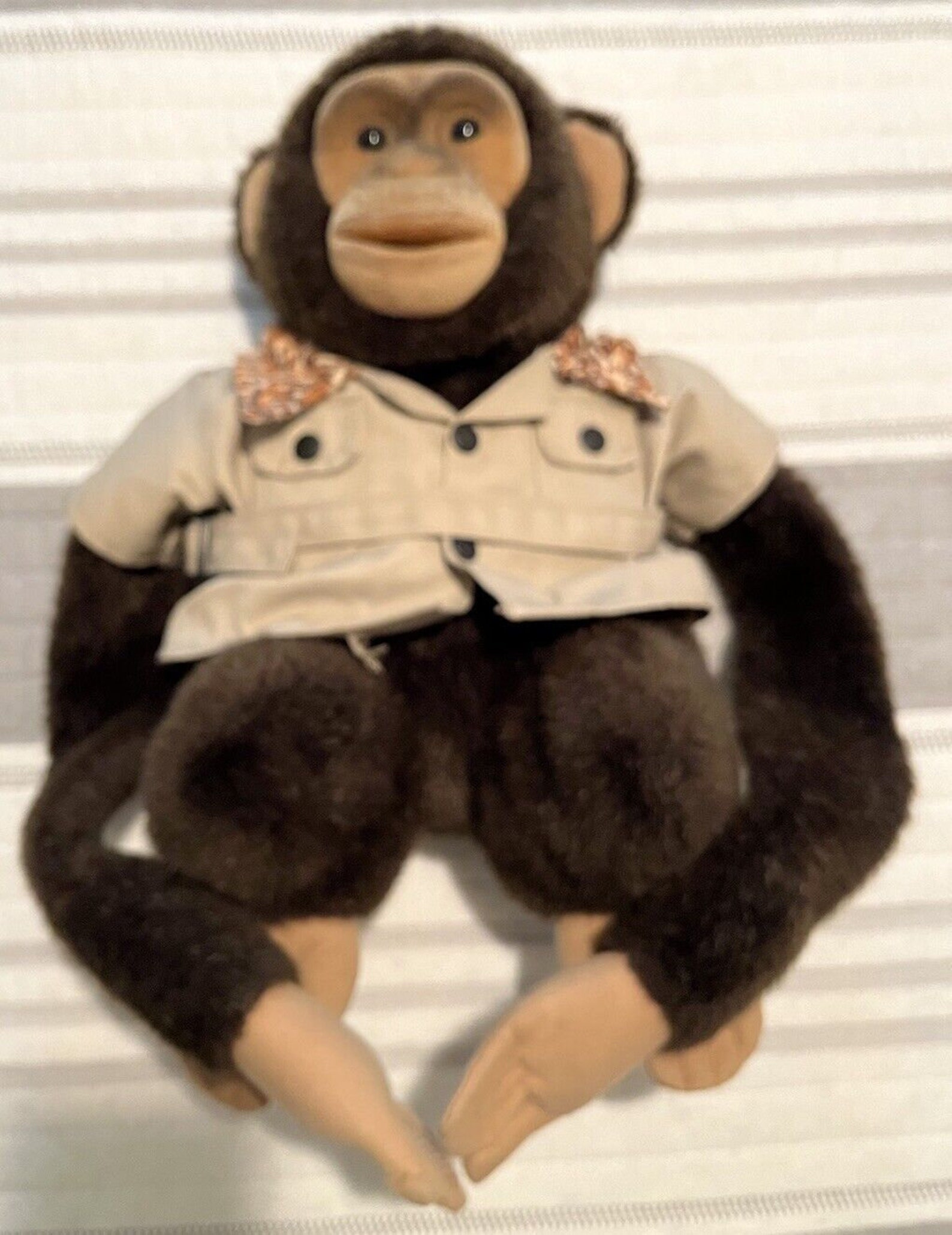 Vintage Hosung Safari Chimpanzee Hand Puppet Sitting Plush Stuffed ...