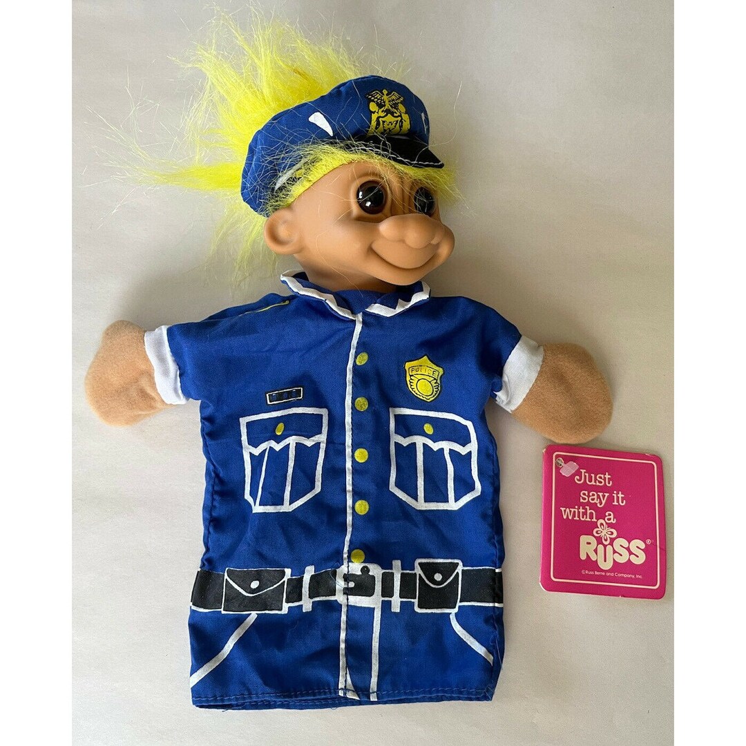 Vintage Russ Troll Luv Pet Hand Puppet Police Officer Item #2275 - Etsy