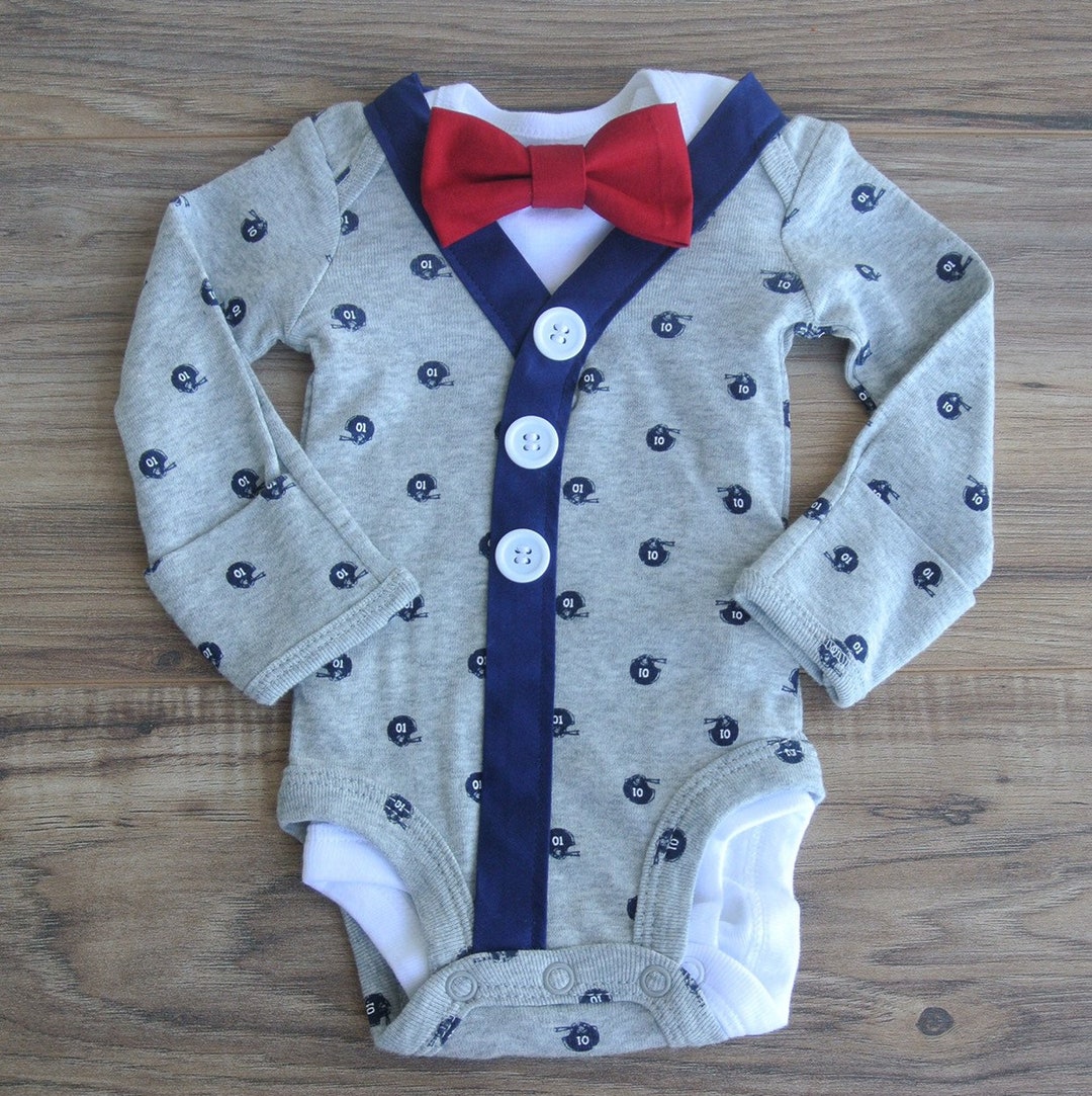 Navy Football Cardigan Bodysuit With Bow Tie Set. It's Perfect for ...