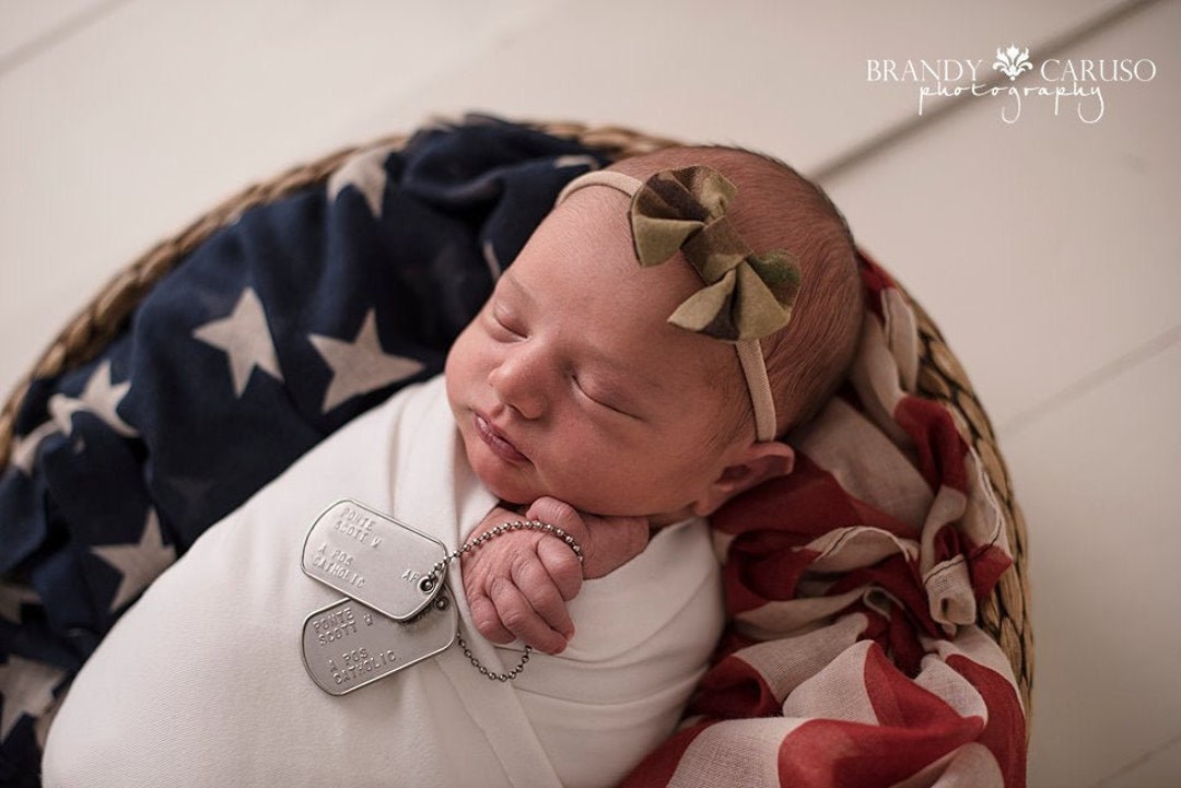 Newborn 2.5" OCP Bow on Nylon Air Force, Space Force and Army, Elastic ...