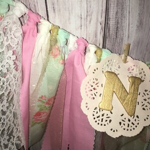 Personalized Fabric Banner // Shabby Chic Fabric Banner // - Etsy