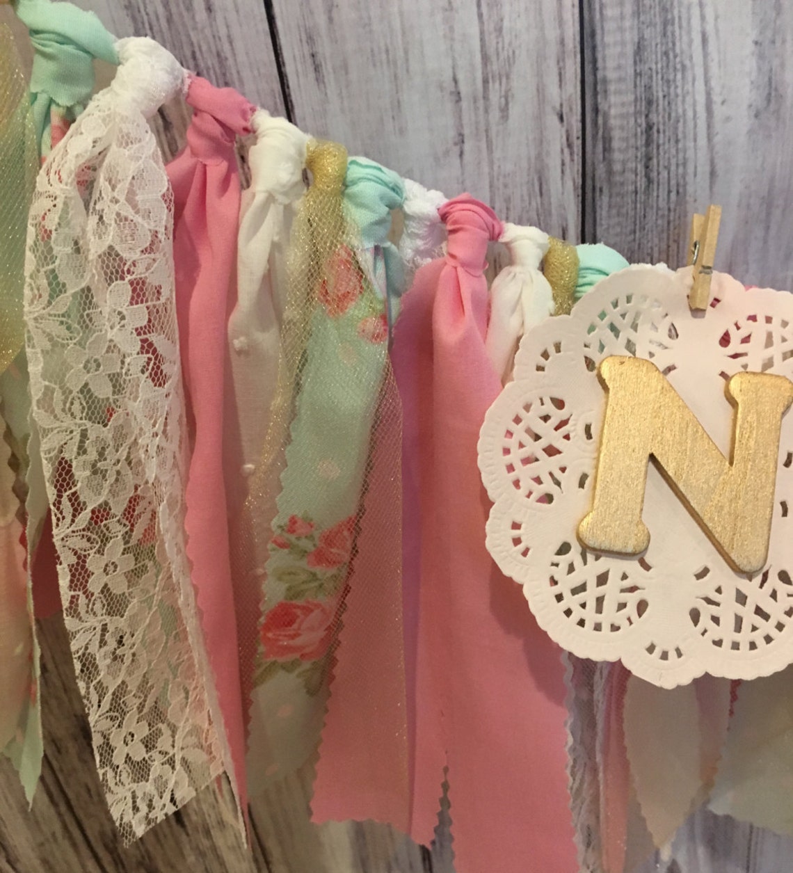 Personalized Fabric Banner // Shabby Chic Fabric Banner // - Etsy