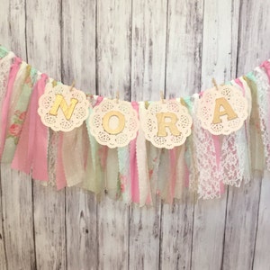 Personalized Fabric Banner // Shabby Chic Fabric Banner // - Etsy