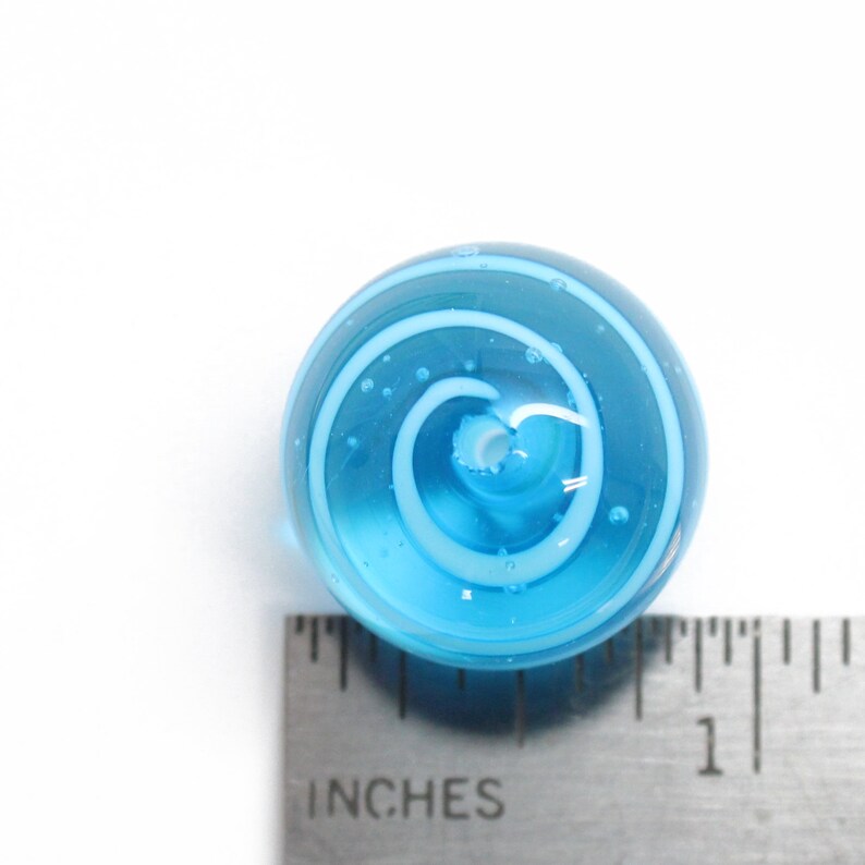 Translucent Aqua Swirl Lampwork Focal Bead, Colorful Glass Bead ...