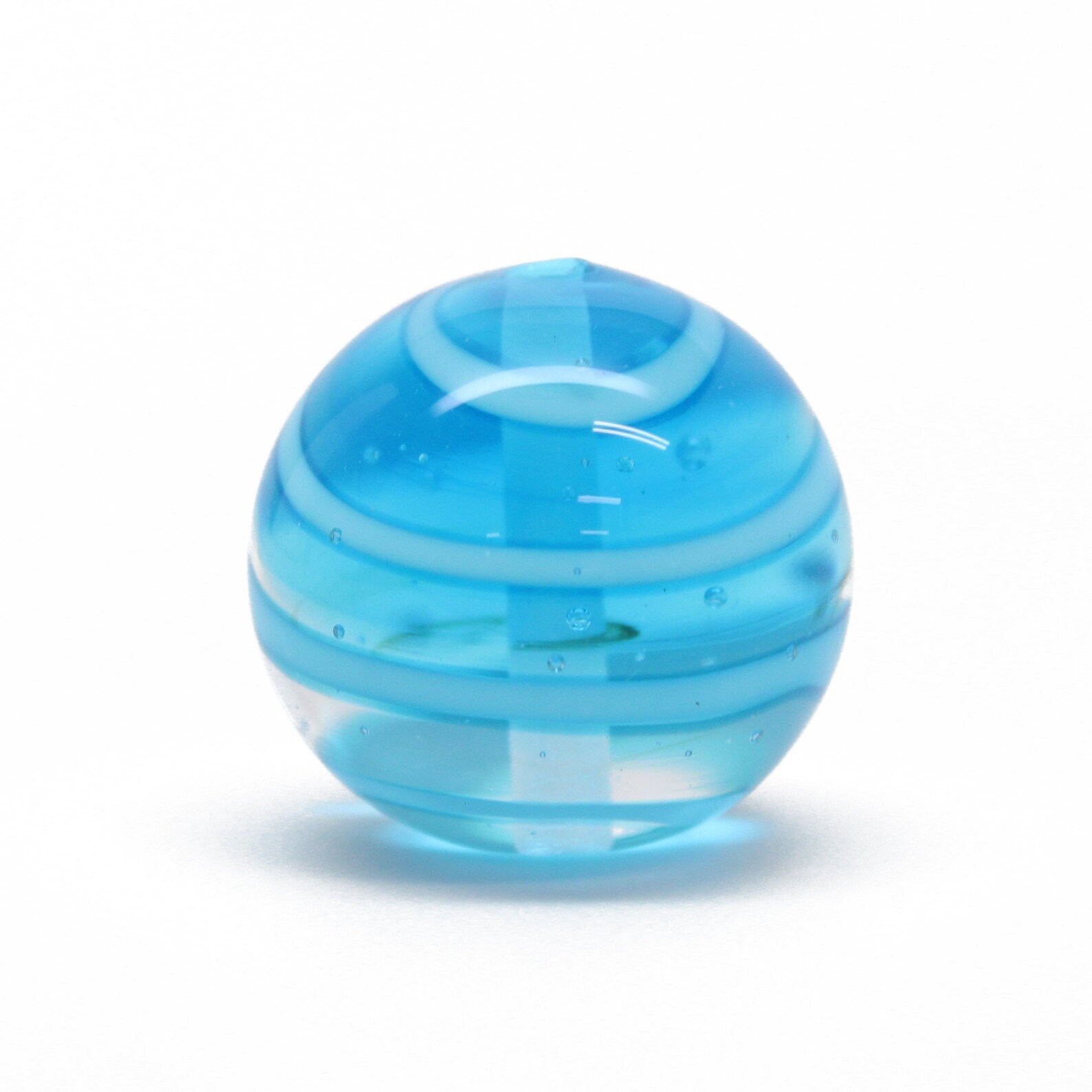 Translucent Aqua Swirl Lampwork Focal Bead, Colorful Glass Bead ...