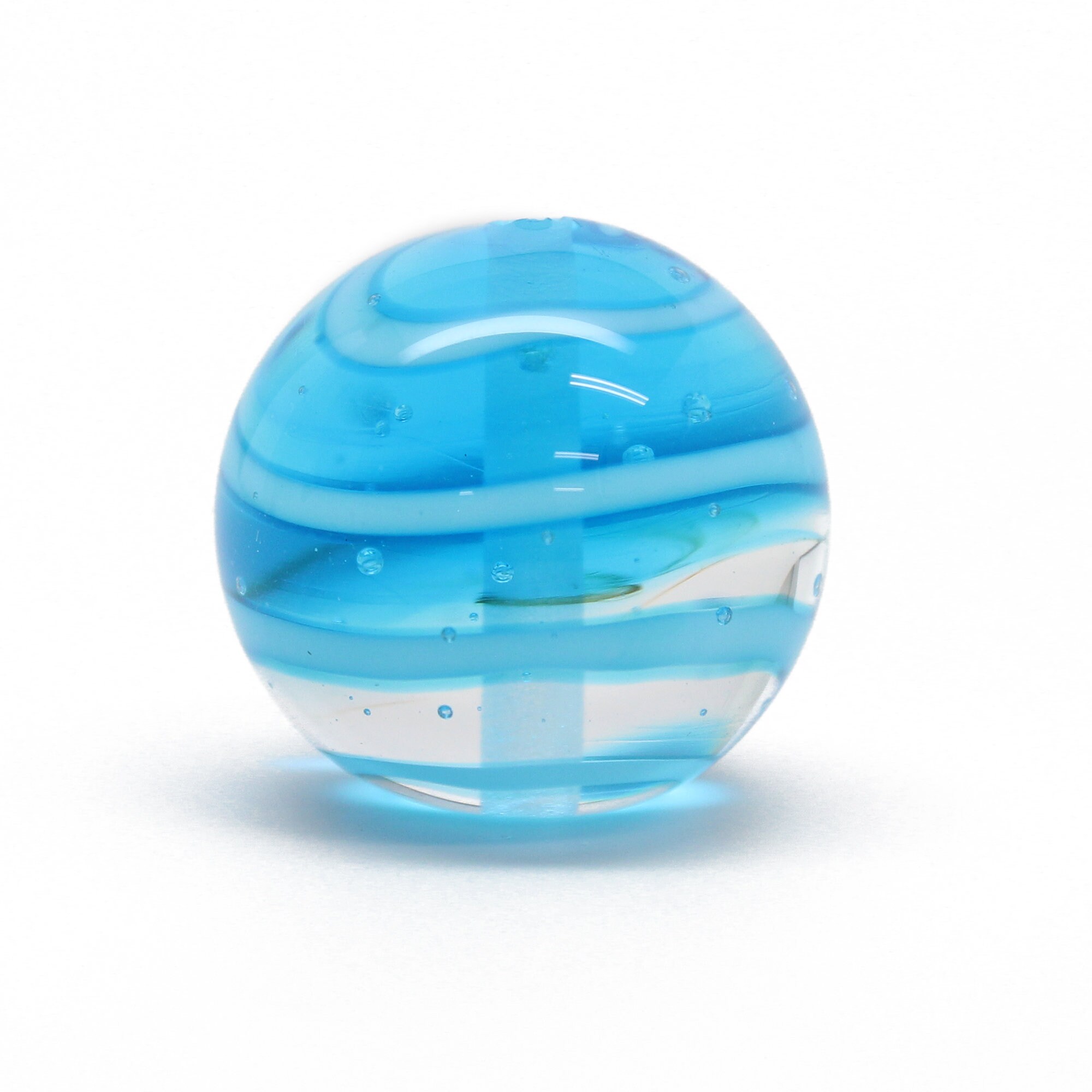 Translucent Aqua Swirl Lampwork Focal Bead, Colorful Glass Bead ...