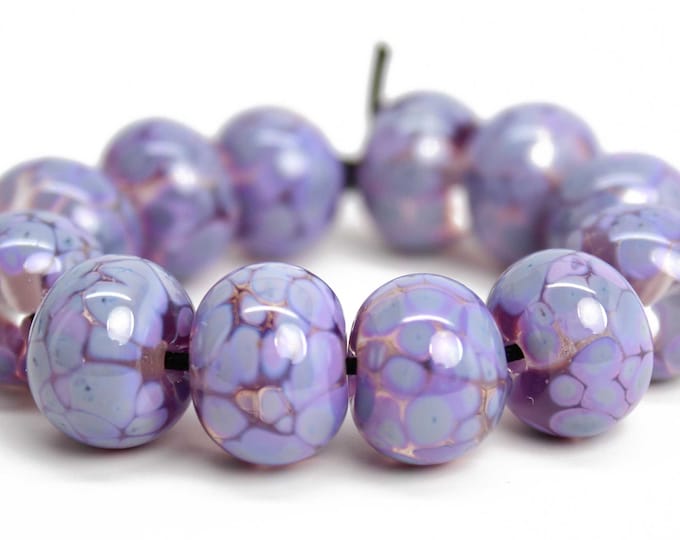 Purple Beads, Purple Lampwork Beads, Clear and Purple Beads, Purple ...