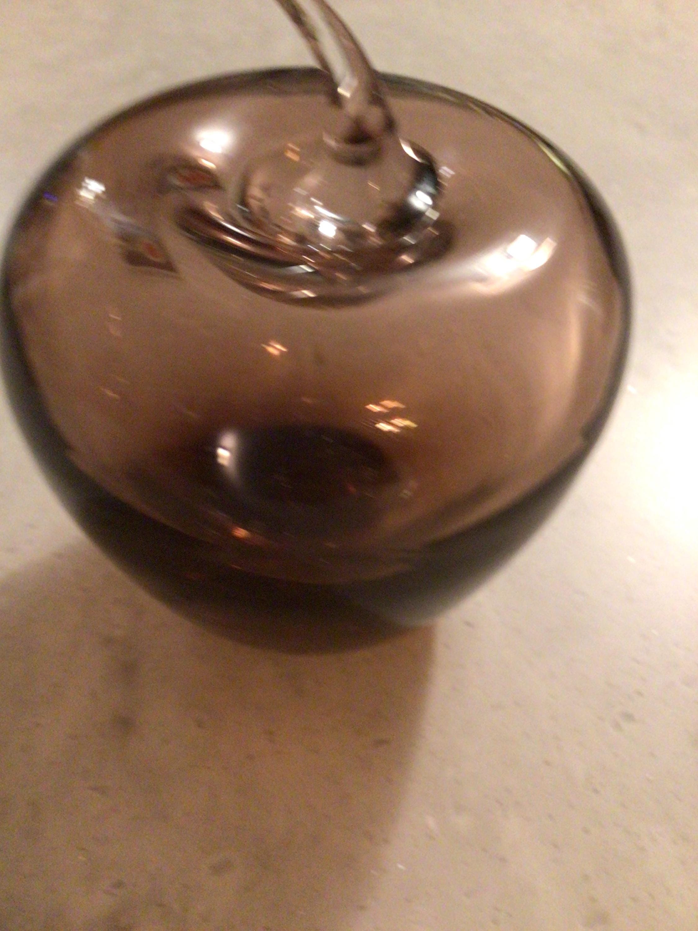 Vintage Blenko Glass Amethyst Apple Paperweight/ Handblown Glass Apple ...