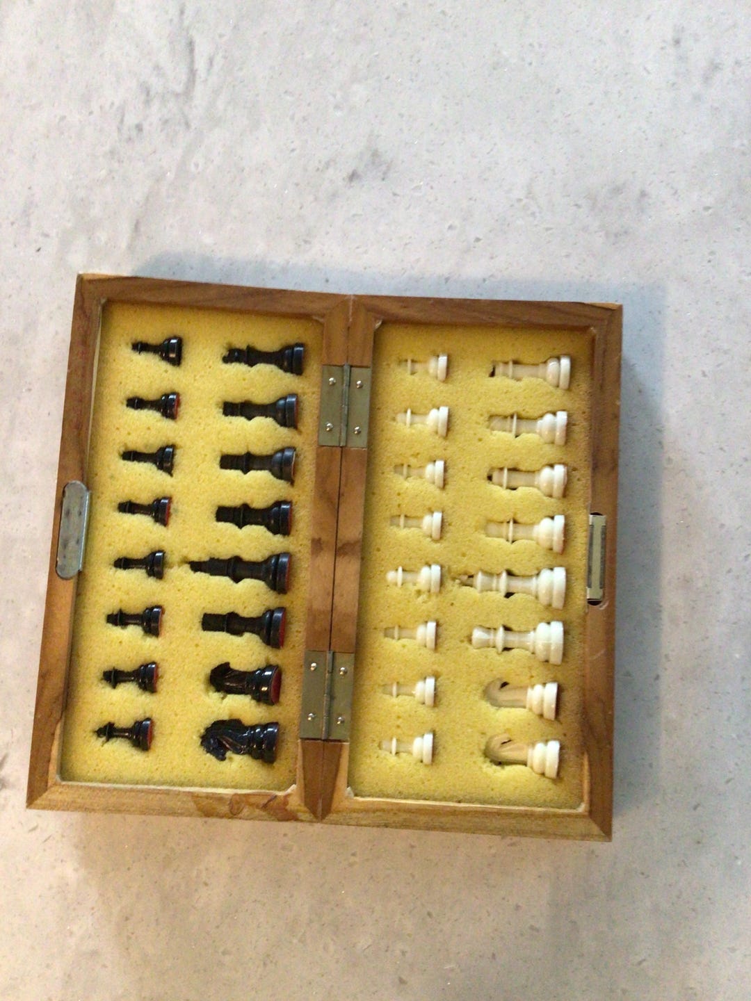 Vintage Travel Chess Game/ Magnetic Chess Game/ Mini Chess/wooden Box ...