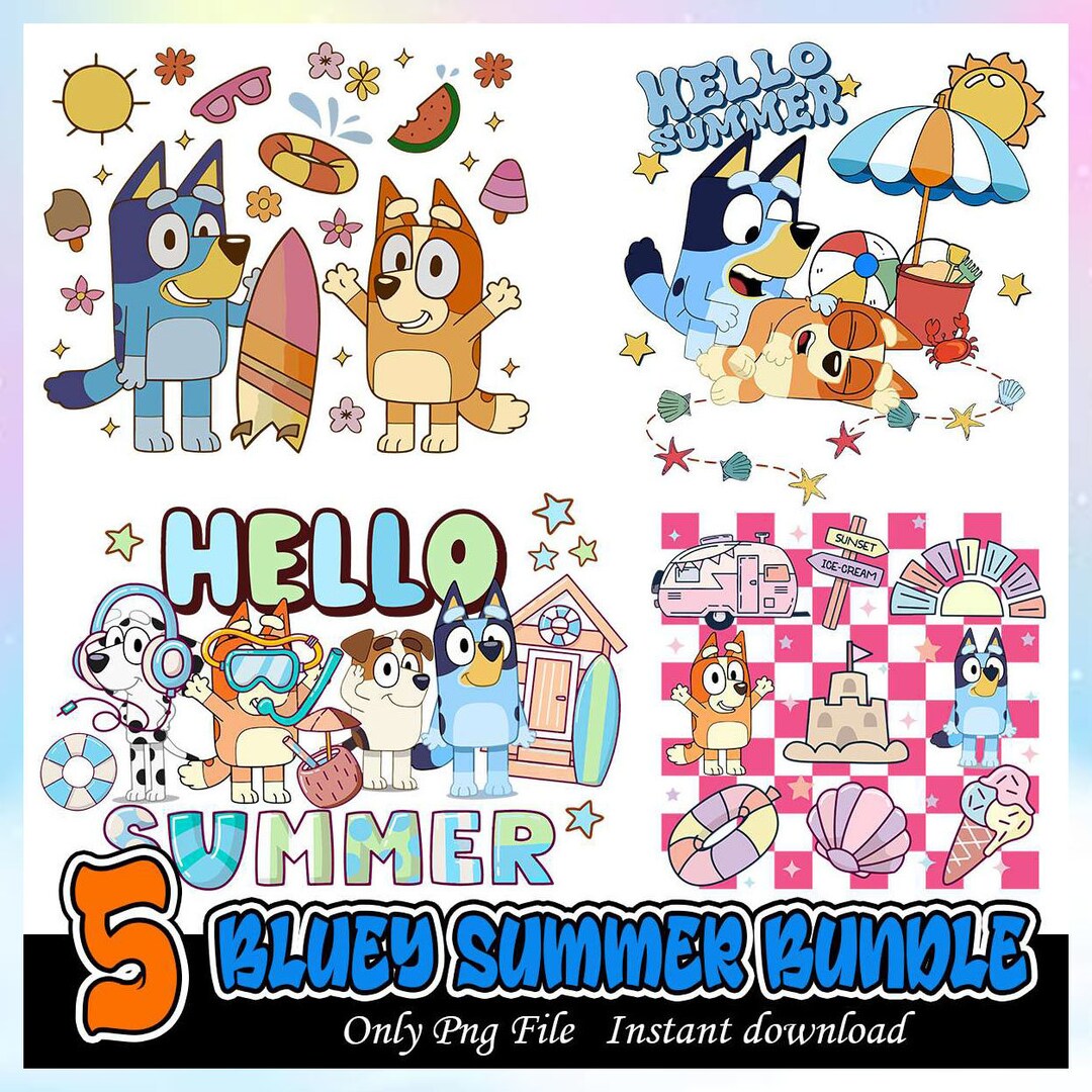Bluey Summer PNG, Grannies Bluey PNG, Bluey Bingo Png, Bluey Birthday ...