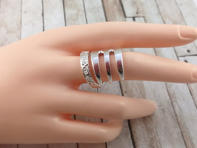 Floral Bypass Fork Ring, Sterling Silver. Custom Size 1930s Vintage ...