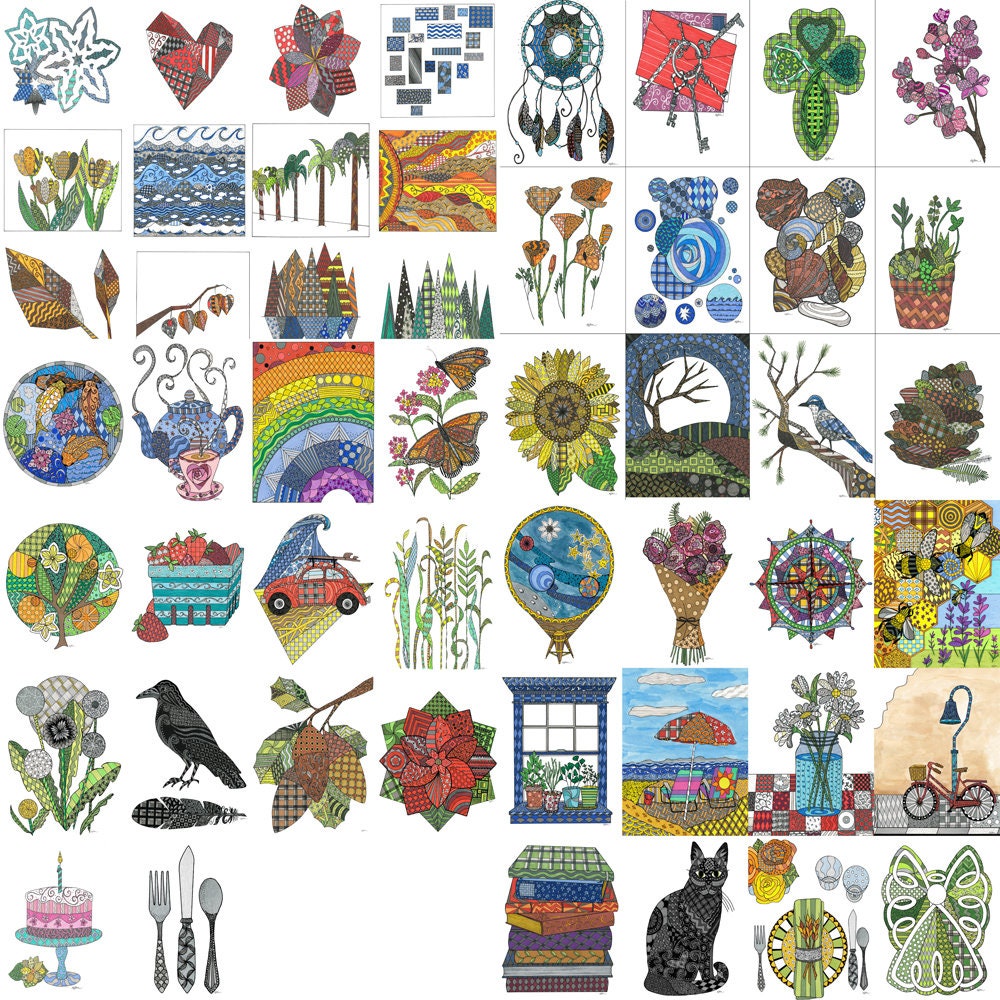 Mix and Match Stationery Set Set of 8 Blank Inside Card Set Choose Your ...