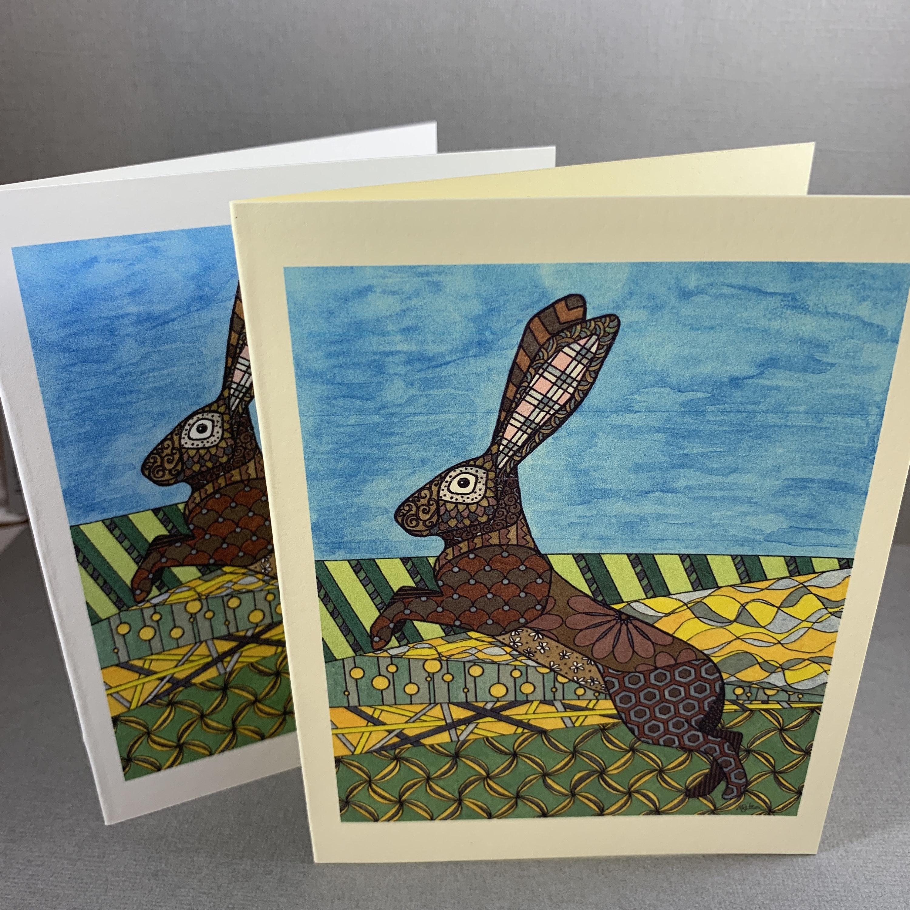 Rabbit Stationery Set - Set of 8 Blank Inside Card Set - Jumping Jack ...