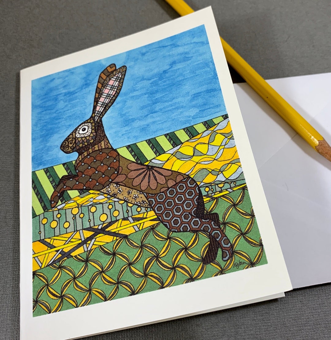 Rabbit Stationery Set - Set of 8 Blank Inside Card Set - Jumping Jack ...