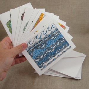 Mix and Match Stationery Set Set of 8 Blank Inside Card Set Choose Your ...