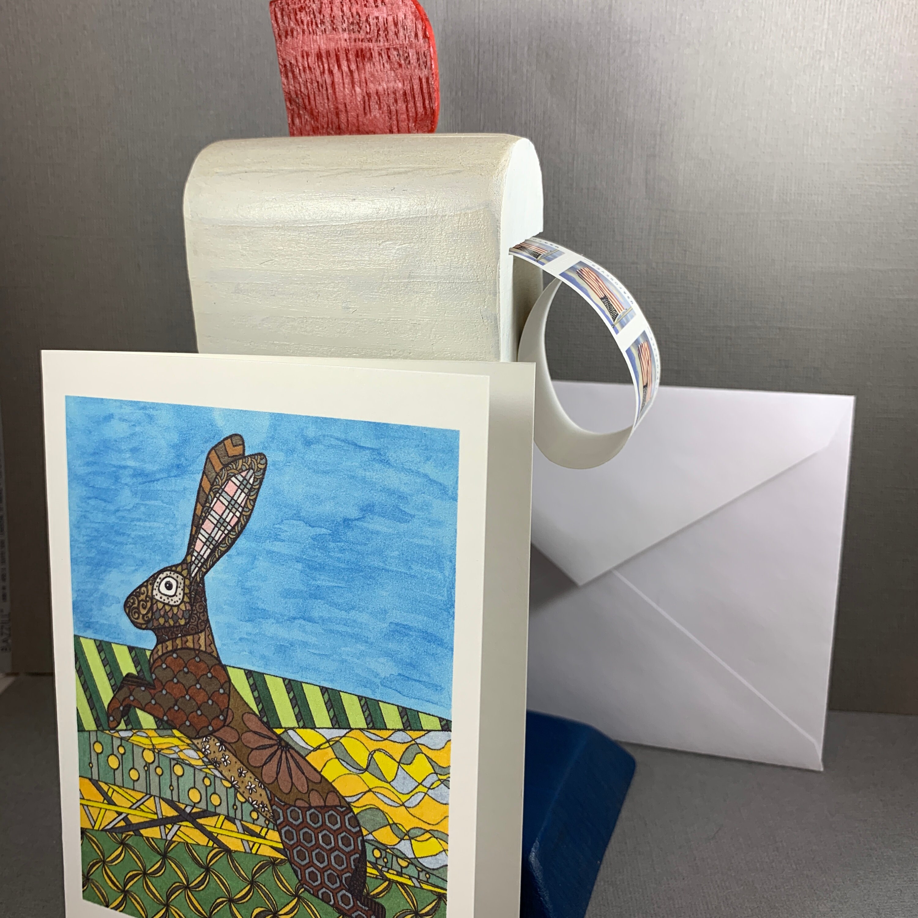 Rabbit Stationery Set - Set of 8 Blank Inside Card Set - Jumping Jack ...