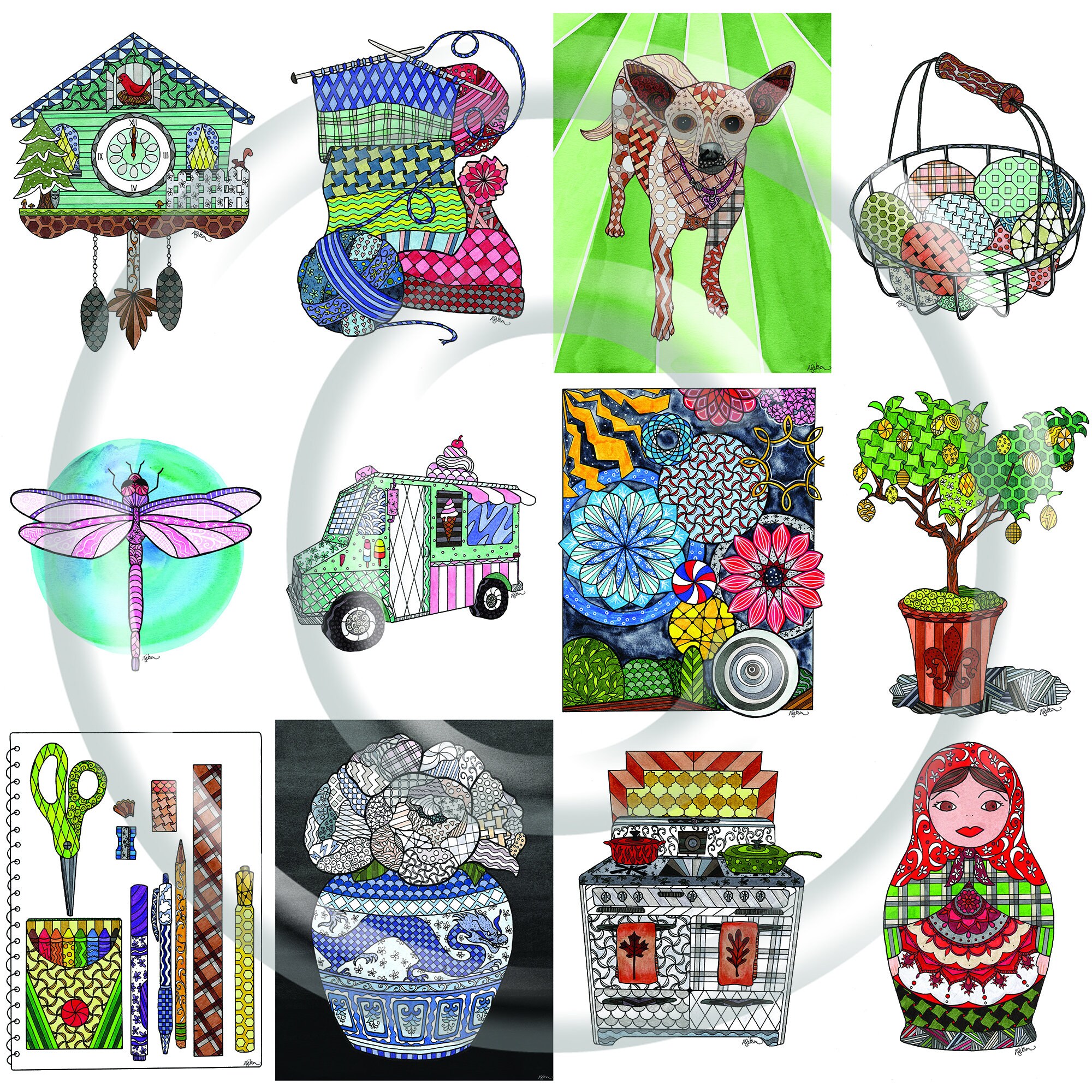 Mix and Match Stationery Set Set of 8 Blank Inside Card Set Choose Your ...