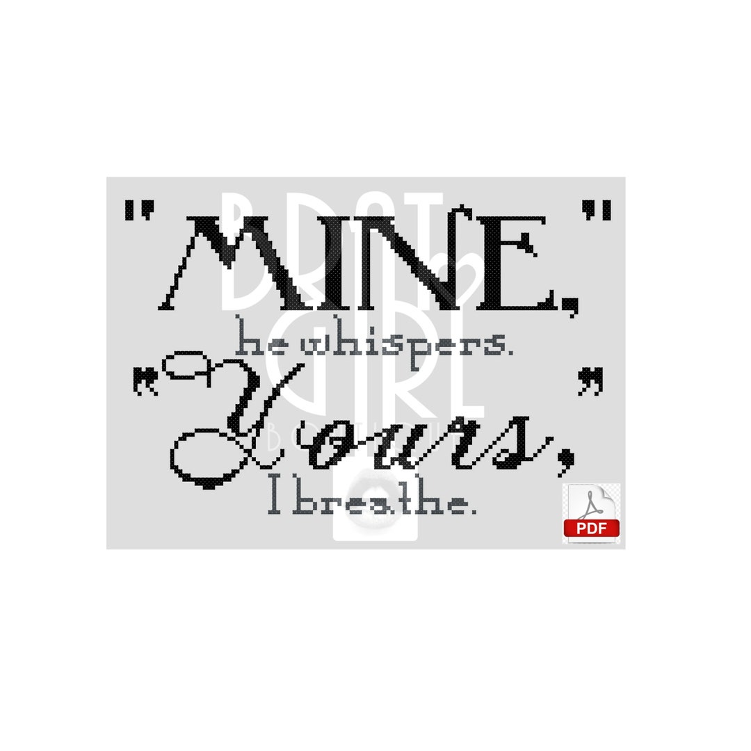 Mine and Yours Quote 50 Shades BDSM Cross Stitch Kinky D/s Couple ...