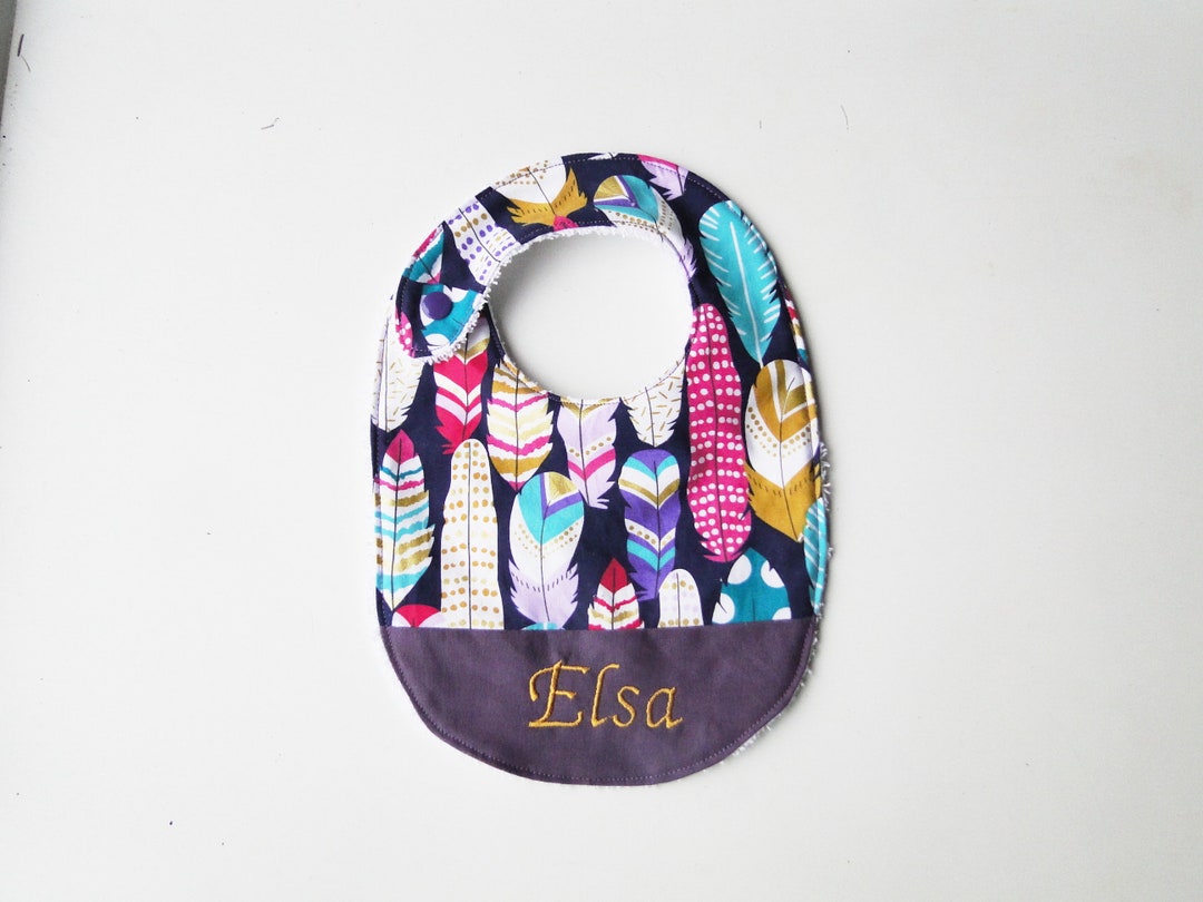 Birth Bibpurple Feathers Customizable ON ORDER With First Name in ...