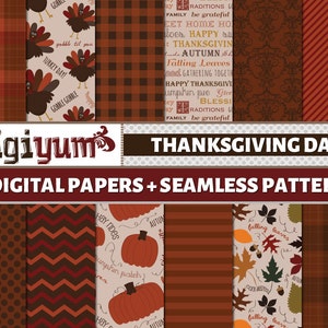 Thanksgiving Digital Papers Seamless Patterns for Website Backgrounds ...
