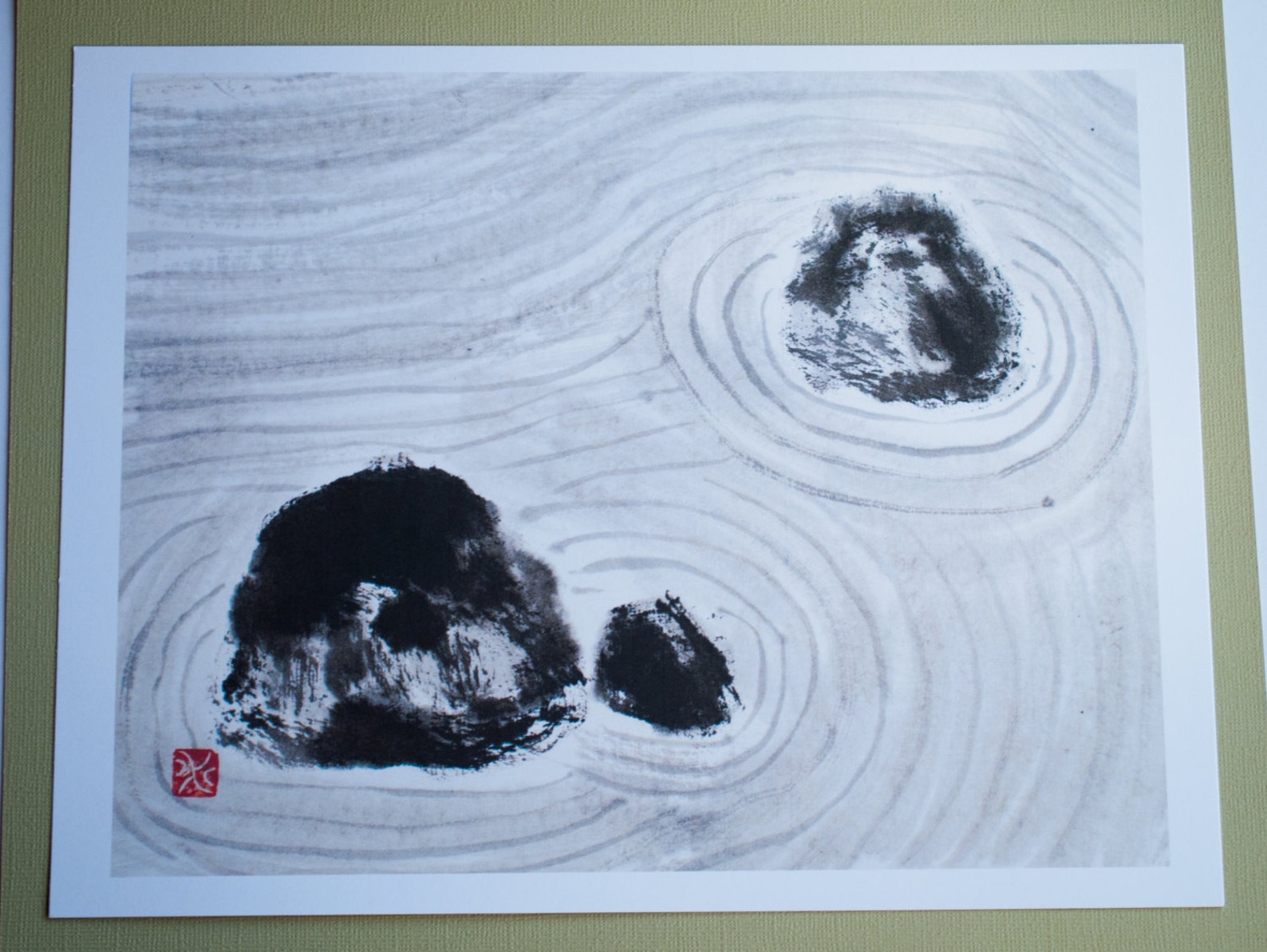 Print: rock Garden, Japanese Ink Drawing, Sumi-e - Etsy