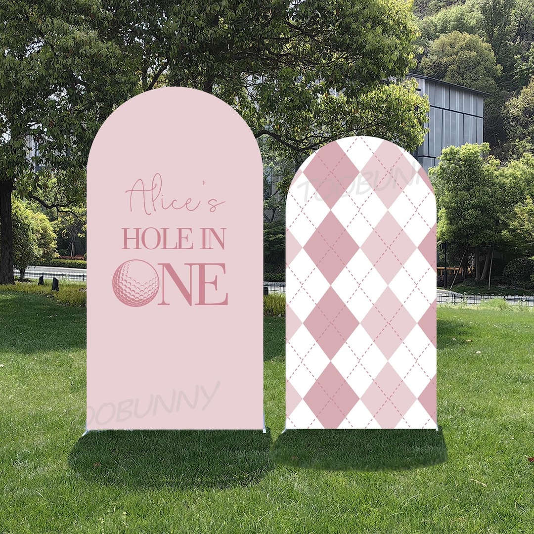 Pink Golf Glam Arch Backdrop Cover: Rose Gold, Pearl Tees - Double ...