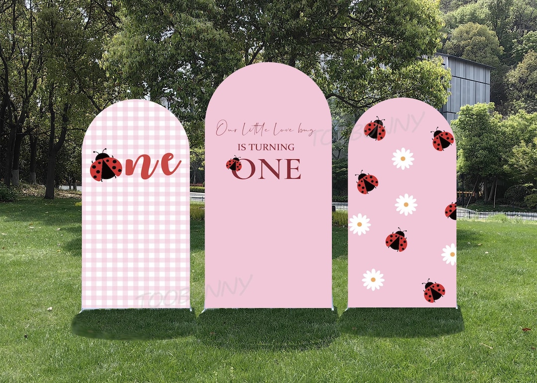 Ladybug 1st Birthday Backdrop: Double-sided Arch Cover - Etsy