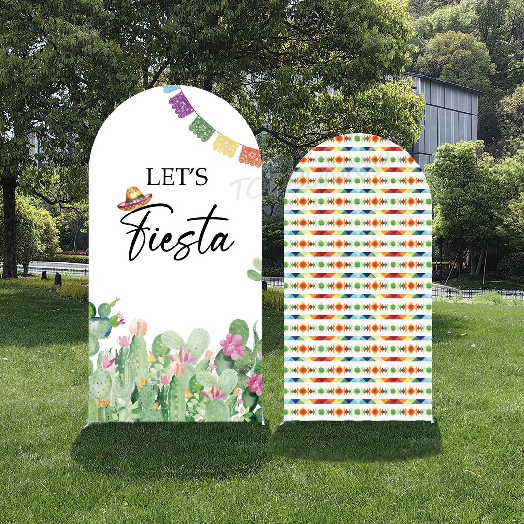 Fiesta Arch Backdrop Cover: Double-sided Mexican Baby Shower Decor ...